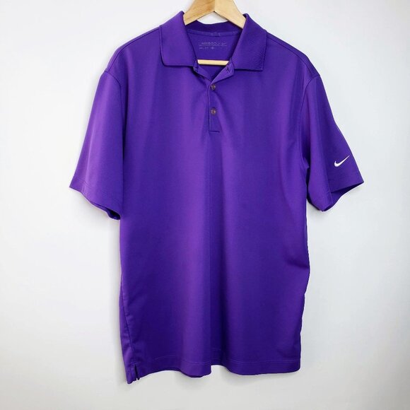 Nike | Shirts | Nike Golf Dri Fit Purple Polo Shirt L | Poshmark